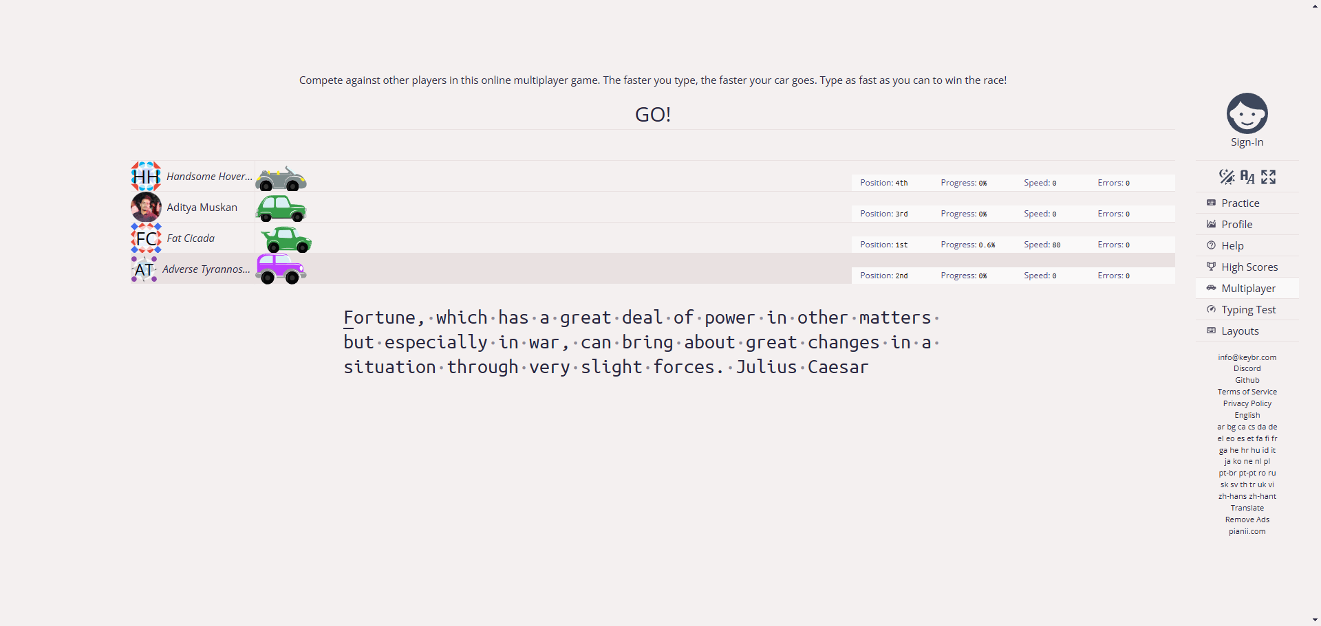 Keybr – 在线练习提高打字速度 – 泰仆阿梵
